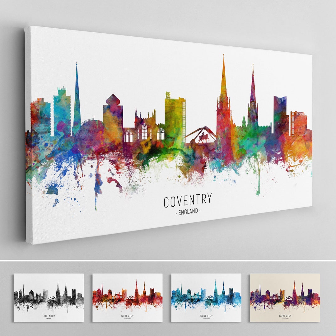 Coventry Skyline Canvas, England Cityscape Box Canvas Art Print 6555 - Etsy
