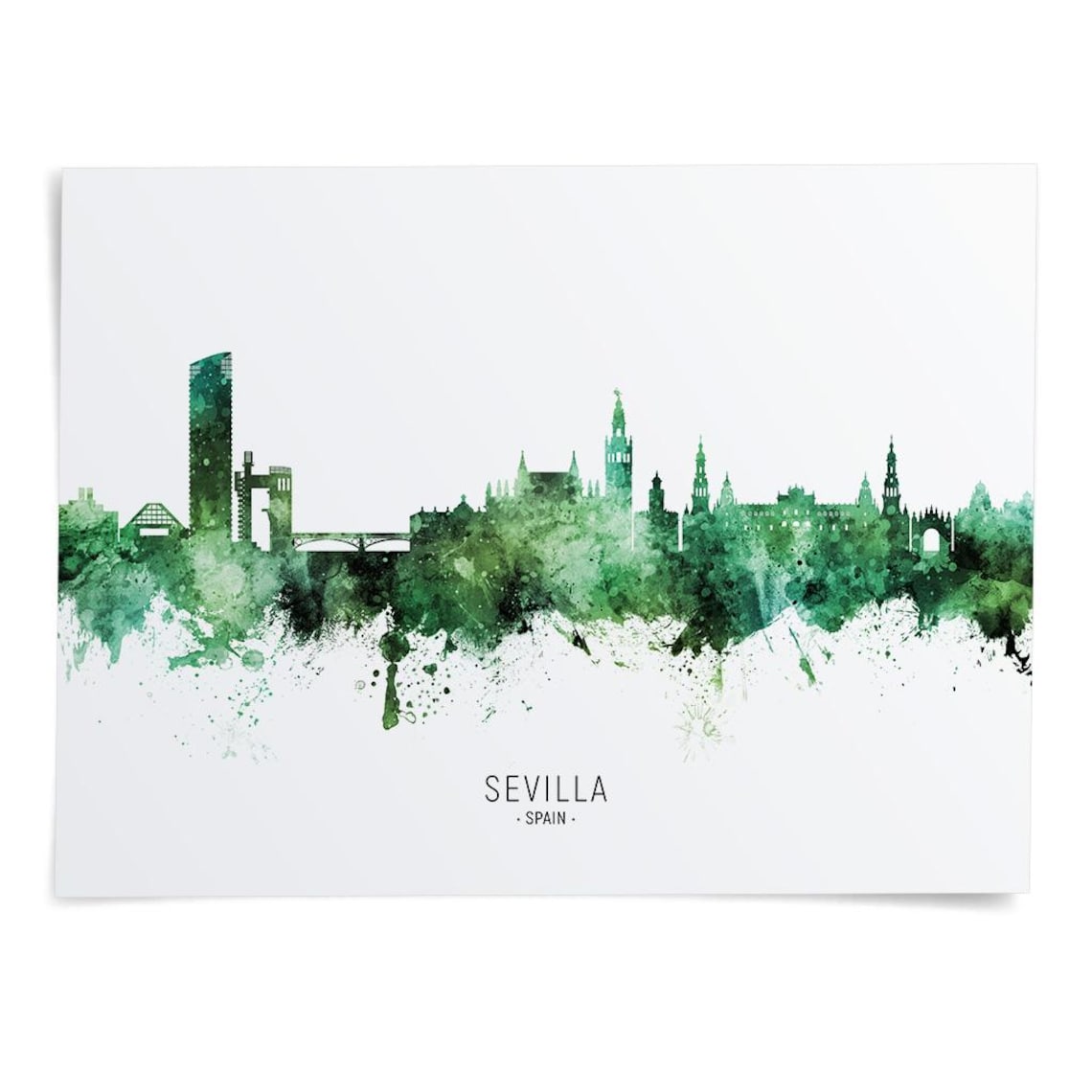Sevilla Skyline, Spain - Cityscape Painting Art Print Poster CX (6675 ...
