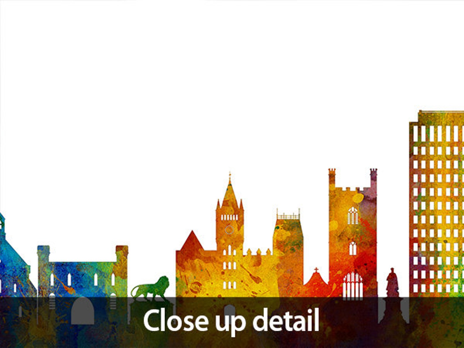 Reading Skyline Reading England Cityscape Art Print Poster - Etsy