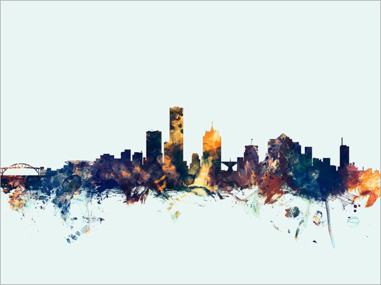 Milwaukee Skyline Milwaukee Wisconsin Cityscape Art Print - Etsy