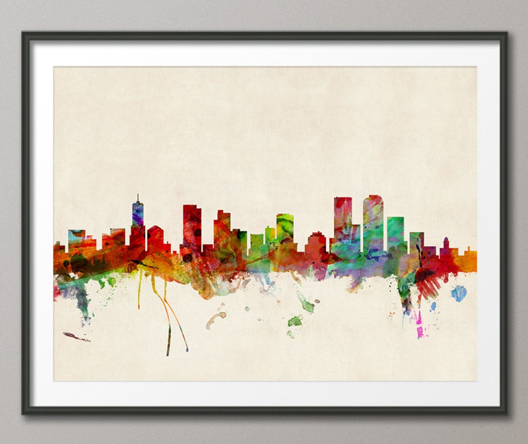 Denver Skyline, Denver Colorado Cityscape Art Print (534) - Etsy
