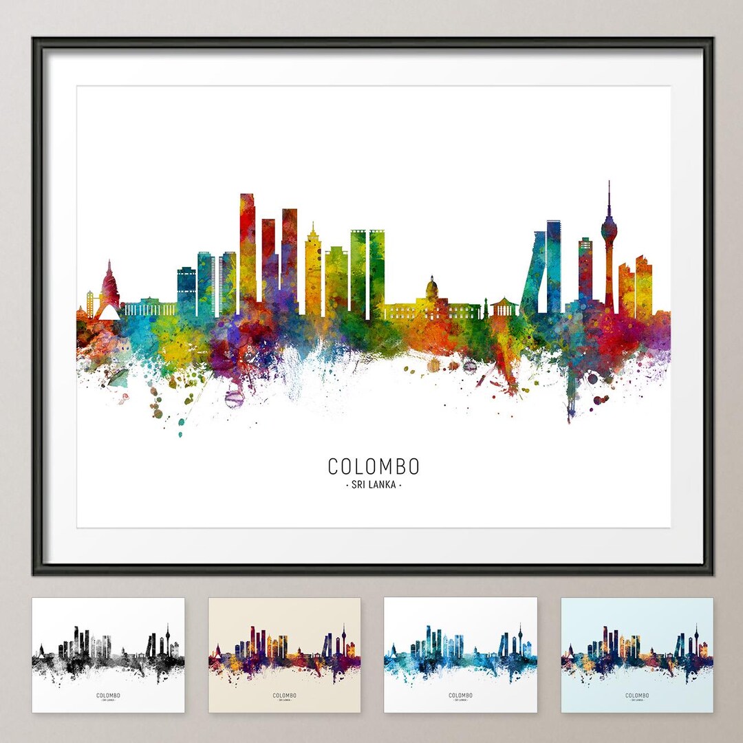 Colombo Skyline Sri Lanka, Cityscape Painting Art Print Poster CX 22479 ...