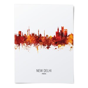 New Delhi Skyline, New Delhi India Cityscape Art Print Poster Portrait ...