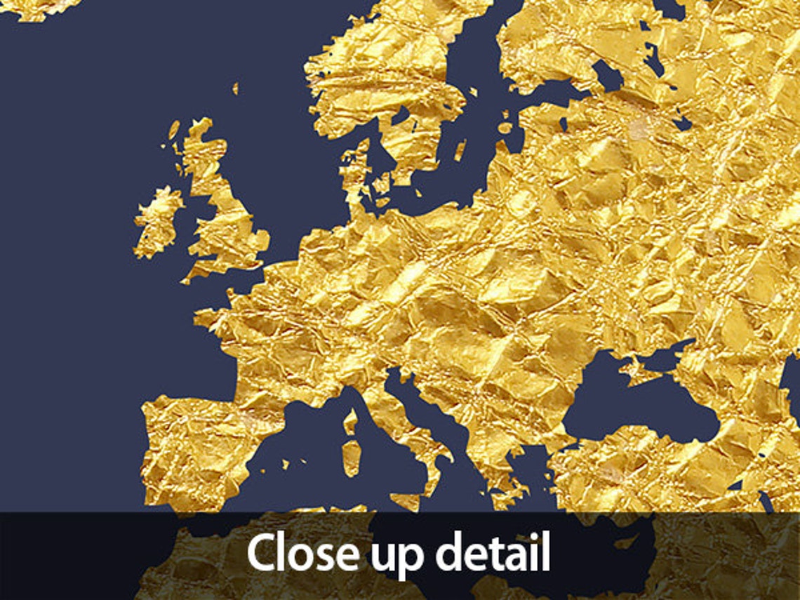 World Map Gold Map of the World Gold Art Print 2466 - Etsy