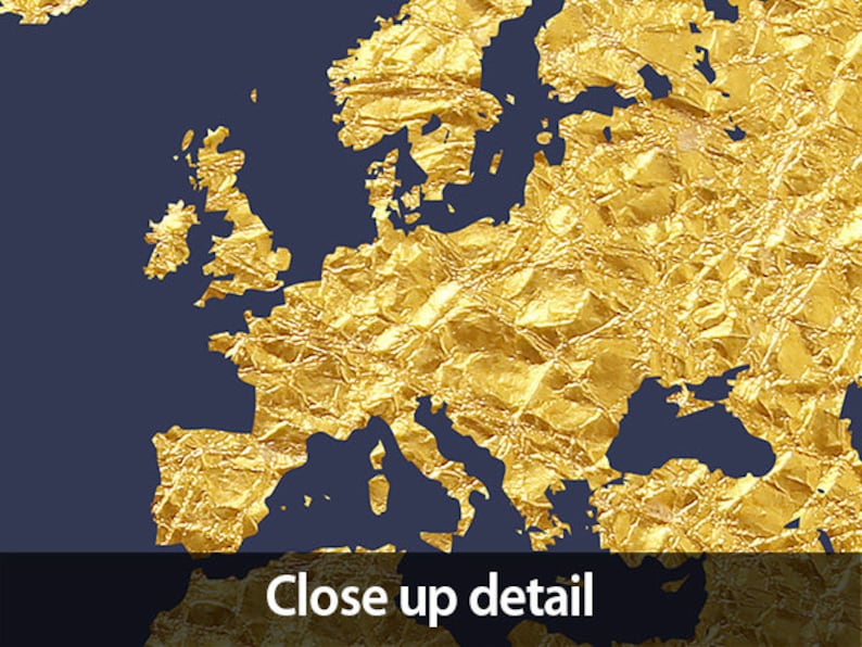 World Map Gold Map of the World Gold Art Print 2466 - Etsy UK