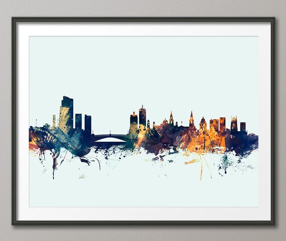 Leeds Skyline Leeds England Cityscape Art Print 1856 - Etsy