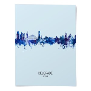 Belgrade Skyline, Belgrade Serbia Cityscape Art Print Poster Portrait ...