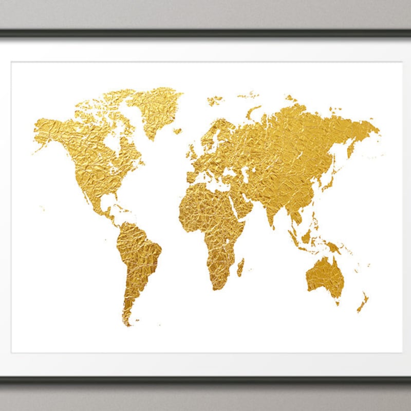 Gold World Map - Etsy
