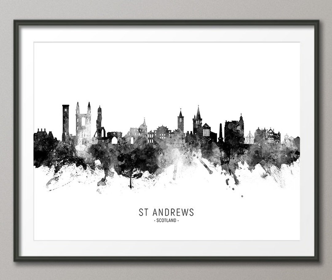 St Andrews Skyline, St Andrews Scotland Cityscape Art Print Poster ...