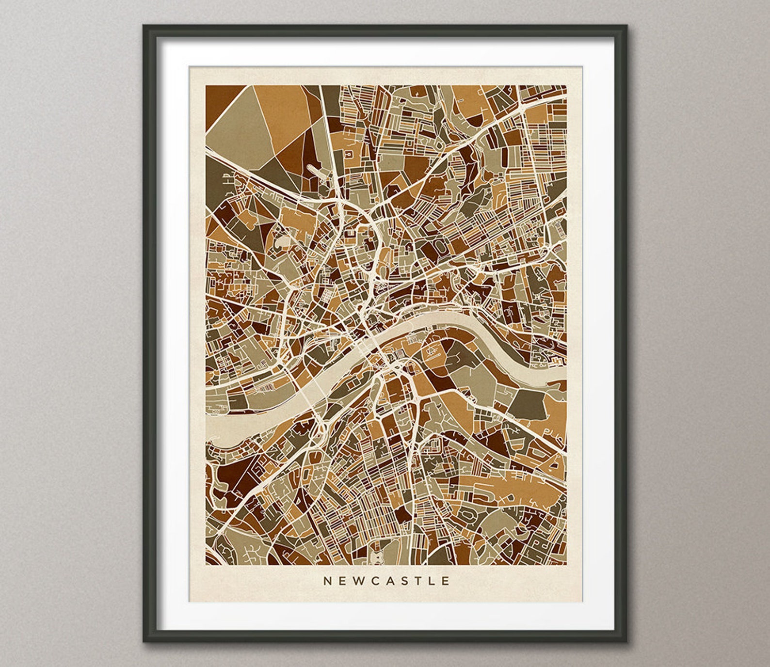 Newcastle Map England City Map Art Print 27835 - Etsy UK