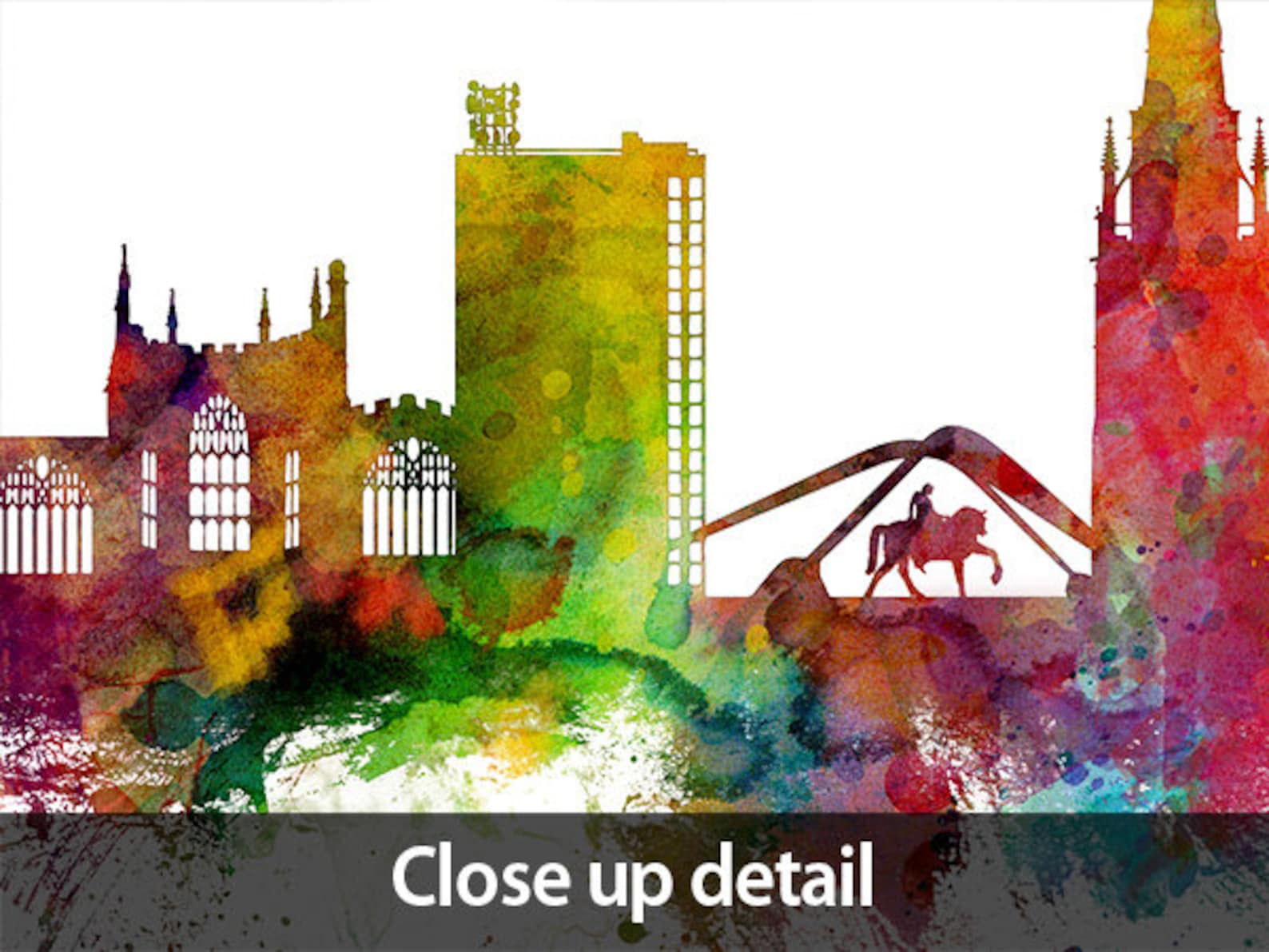 Coventry Skyline England Cityscape Painting Art Print Poster - Etsy UK