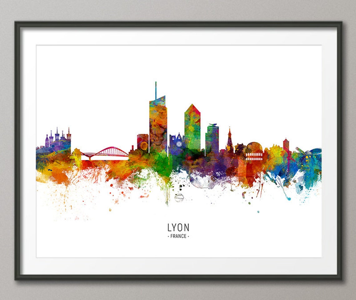 Lyon Skyline France Cityscape Painting Art Print Poster CX - Etsy