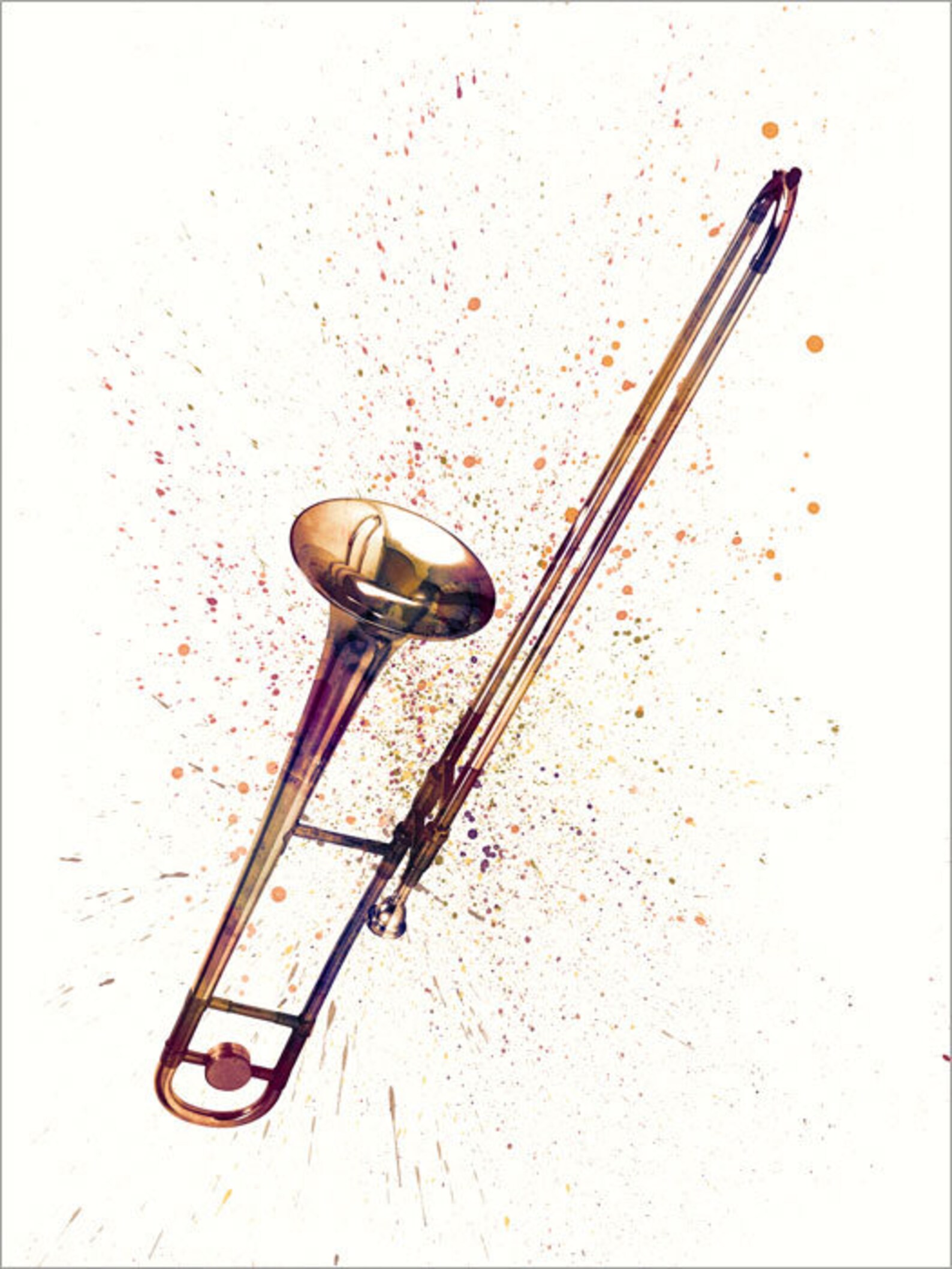 Trombone Abstract Watercolor Music Instrument Art Print - Etsy