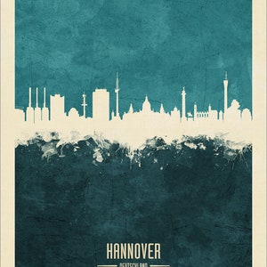 Hannover Skyline, Hannover Cityscape Germany, Watercolor Art Print ...
