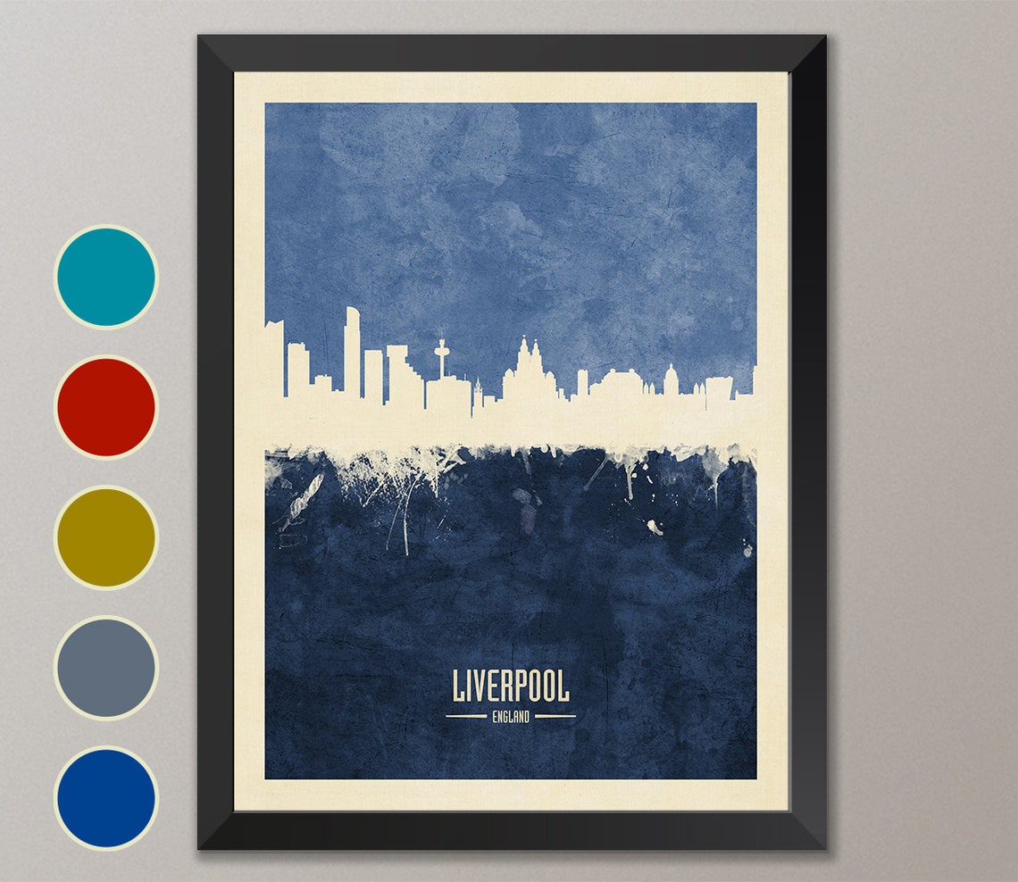 Liverpool Skyline Liverpool Cityscape England Watercolor Art - Etsy UK