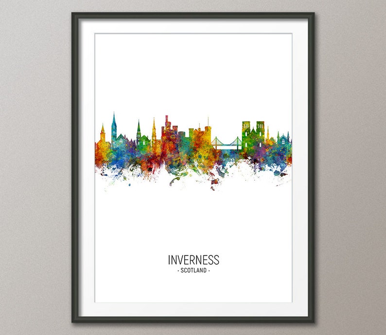 Inverness Skyline Inverness Scotland Cityscape Art Print - Etsy