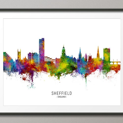 Leeds Skyline England Cityscape Painting Art Print Poster CX - Etsy