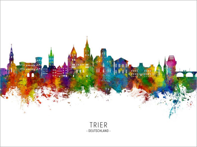Trier Skyline Deutschland Cityscape Painting Art Print Poster - Etsy