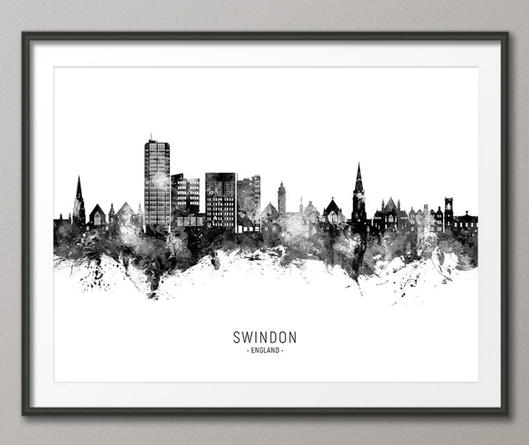Swindon Skyline, Swindon England Cityscape Kunstdruck Poster 24106 ...
