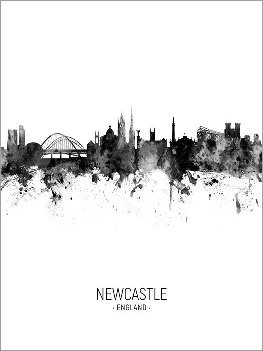Newcastle Skyline Newcastle England Cityscape Art Print | Etsy
