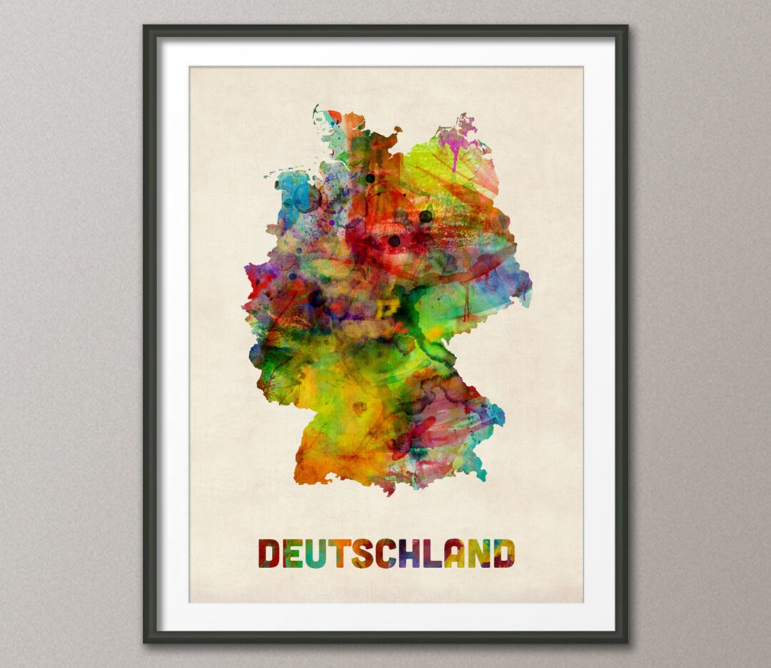Germany Watercolor Map (deutschland), Art Print (431) - Etsy
