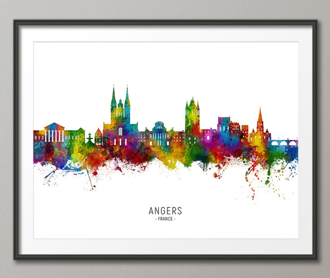 Angers Skyline France, Cityscape Painting Art Print Poster CX 26164 - Etsy