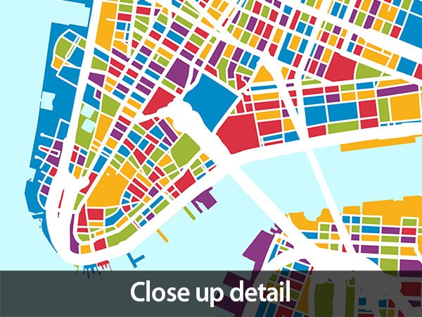 New York City Map USA Street Map of New York City Art Print | Etsy