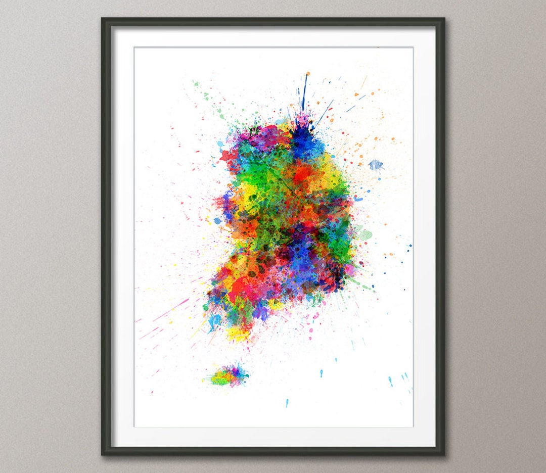 South Korea Paint Splashes Map Art Print Poster (26481) - Etsy UK