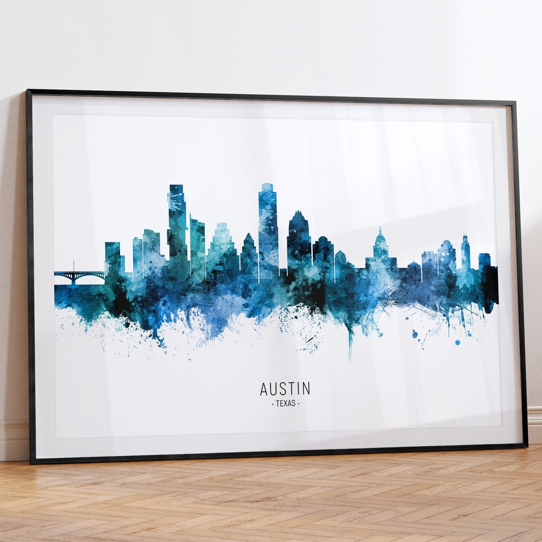 Austin Cityscape Texas, Skyline Wall Art Poster Print RX (20802) - Etsy