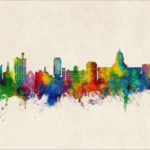 Madison Skyline, Madison Wisconsin Cityscape Art Print (21915) - Etsy