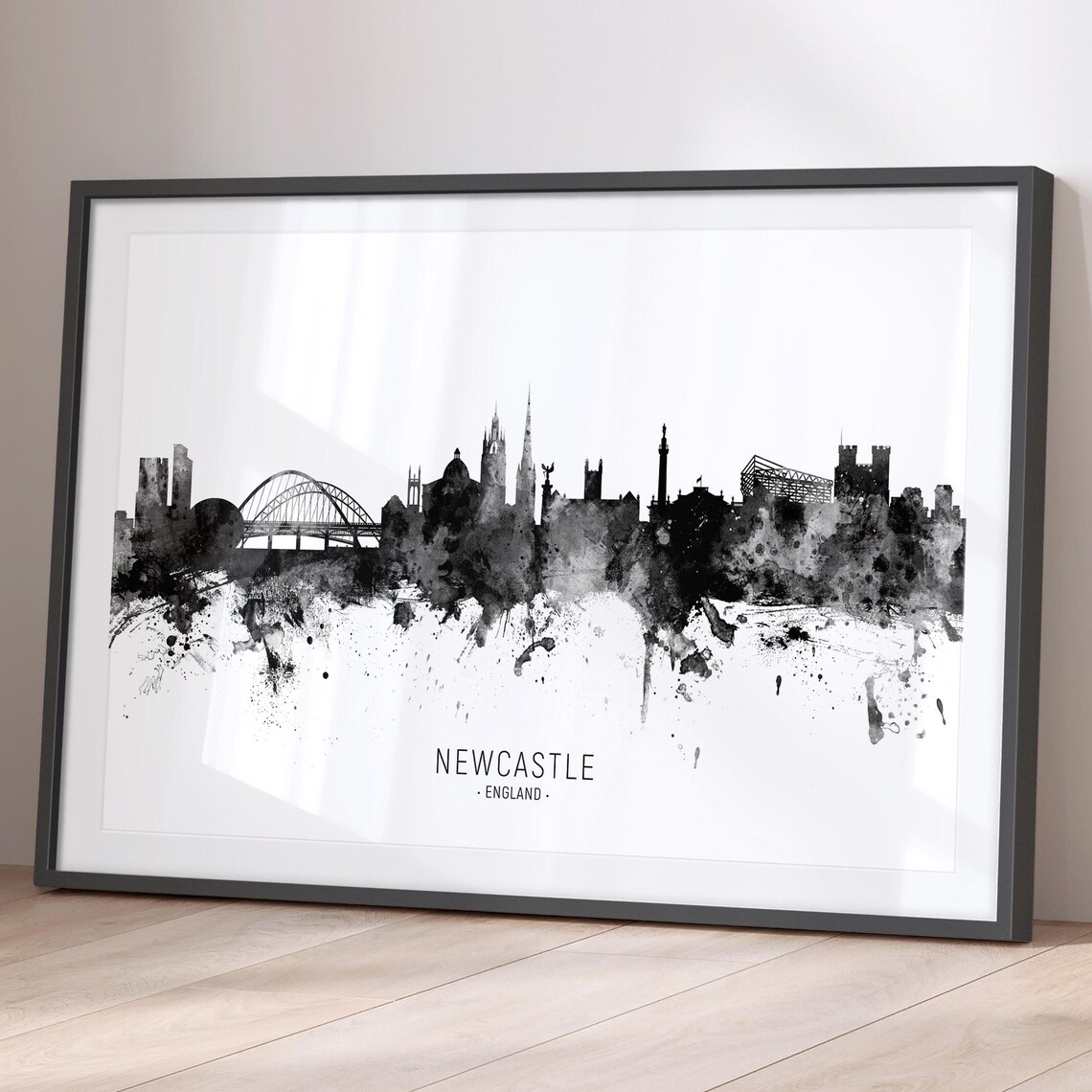 Newcastle Skyline England, Cityscape Painting Art Print Poster BX ...