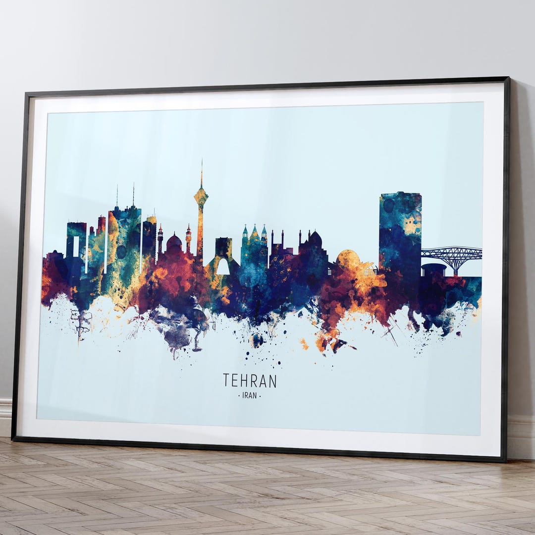 Tehran Skyline Iran, Cityscape Painting Art Print Poster HX (12035) - Etsy