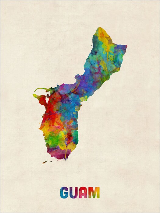 Guam Watercolor Map Art Print 2402 - Etsy UK