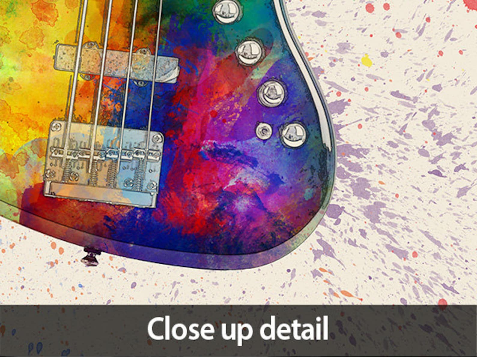 Electric Bass Guitar Abstract Watercolor Music Instrument Art | Etsy