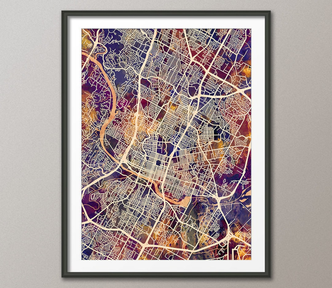 Austin Map, Austin Texas City Map, Art Print (2938) - Etsy