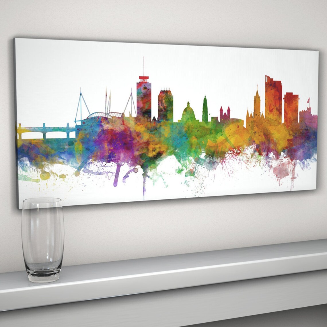 Cardiff Skyline Canvas Cardiff Wales Cityscape Box Canvas Art - Etsy UK