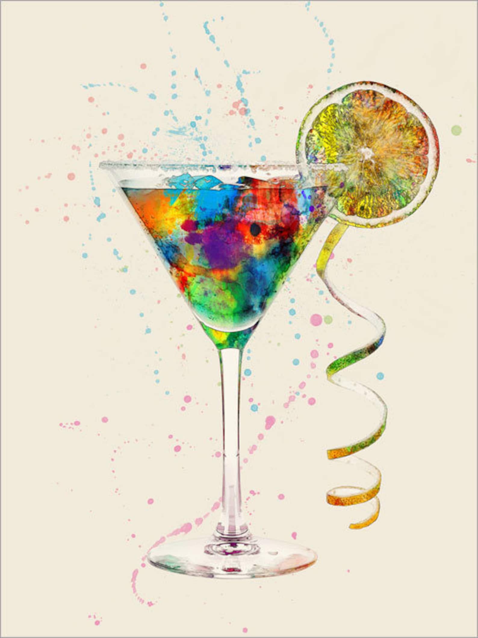 Cocktail Glass Cocktail Drink Art Print Poster 2824 - Etsy UK