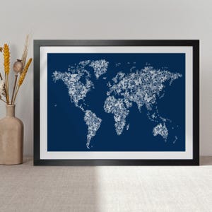 Butterflies Map of the World Map, Art Print WM (515) - Custom Colors - Etsy
