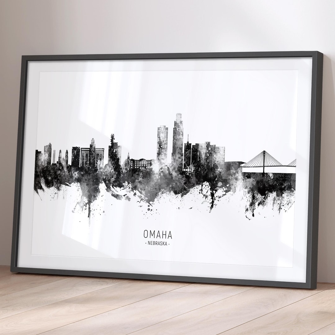 Omaha Skyline Nebraska, Cityscape Art Print Poster BX (17543) - Etsy
