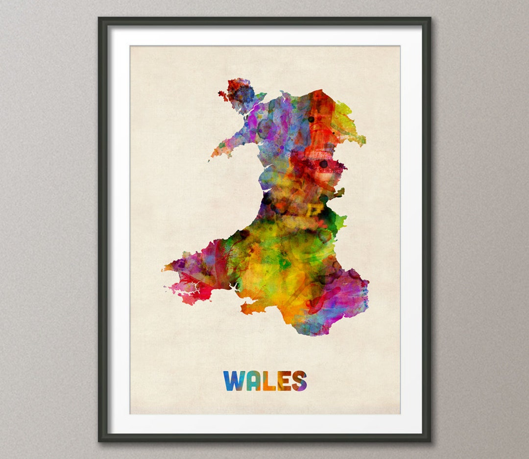 Wales Watercolor Map, Art Print (577) - Etsy