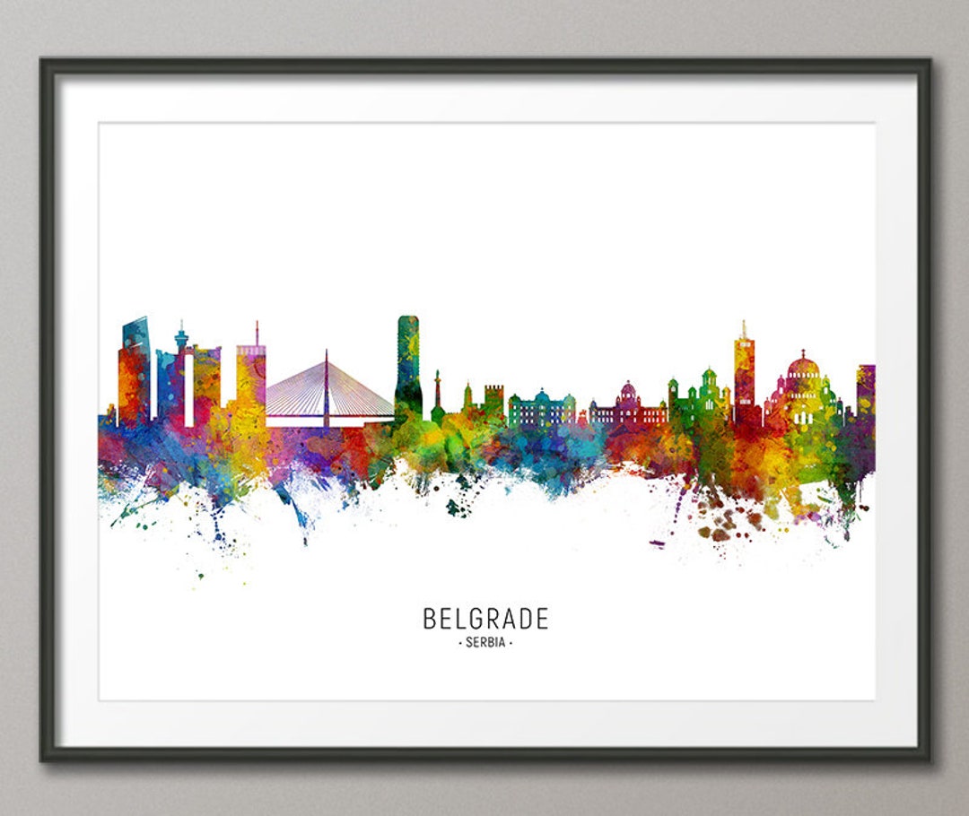 Belgrade Skyline Serbia, Cityscape Painting Art Print Poster CX 22712 ...