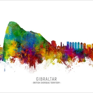 Gibraltar Skyline , Cityscape Painting Art Print Poster CX 6625 - Etsy