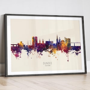 Dundee Skyline Scotland, Cityscape Painting Art Print Poster LX (15101 ...
