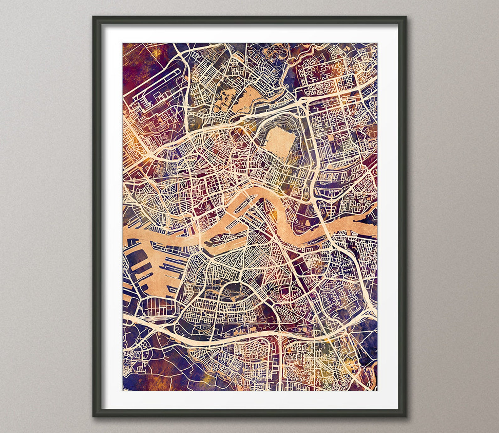 Rotterdam Map, Rotterdam Netherlands City Map, Art Print (4554) - Etsy
