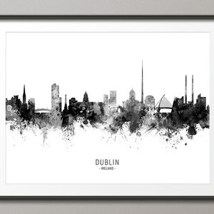 Dublin Skyline Dublin Ireland Cityscape Art Print Poster - Etsy