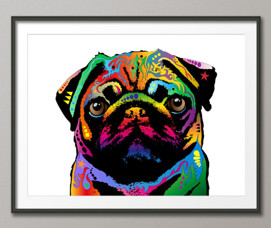 Pug Dog Pop Art Print 25 - Etsy UK