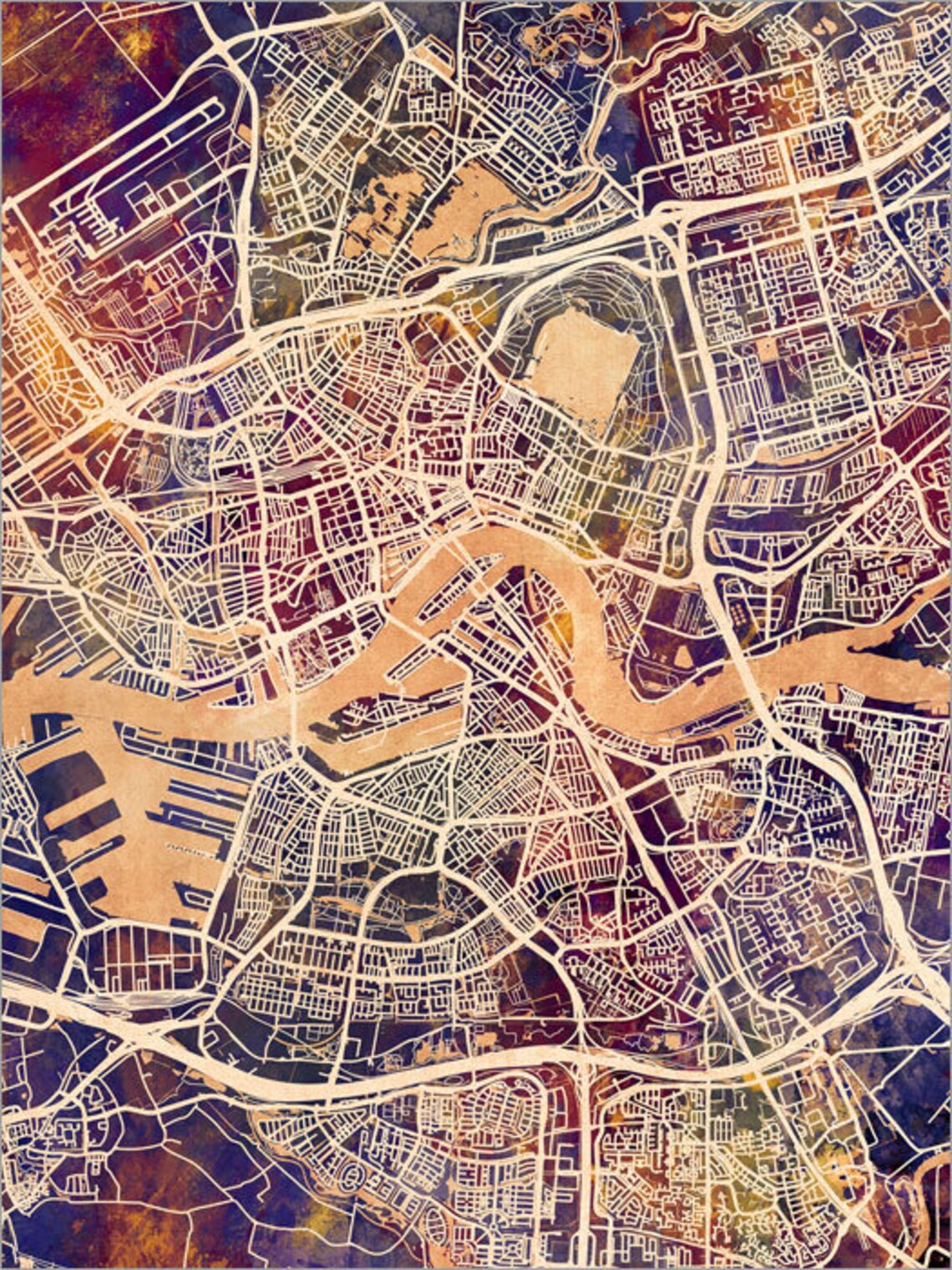 Rotterdam Map, Rotterdam Netherlands City Map, Art Print (4554) - Etsy
