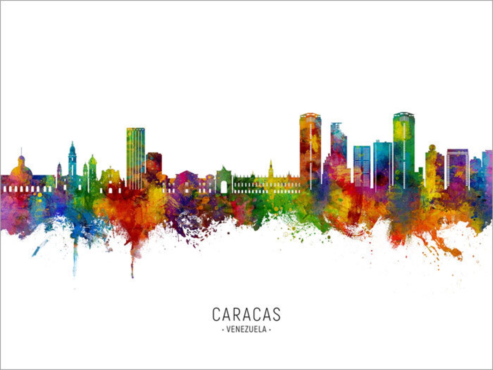 Caracas Skyline Venezuela Cityscape Painting Art Print Poster - Etsy