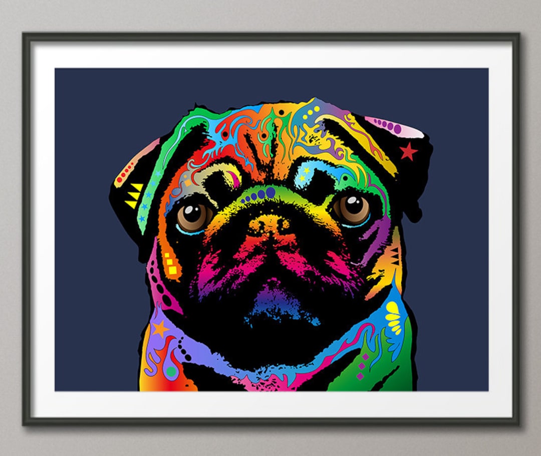 Pug Dog, Pop Art Print 1739 - Etsy
