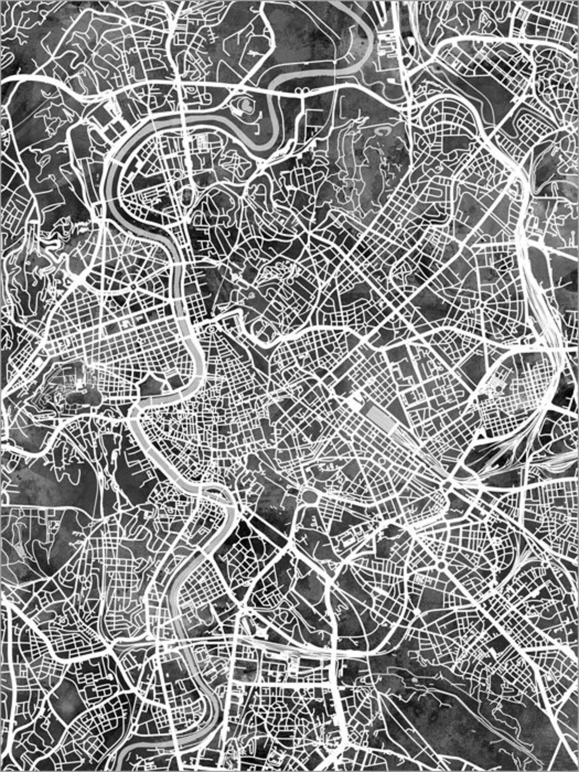 Blackline map of rome for kids